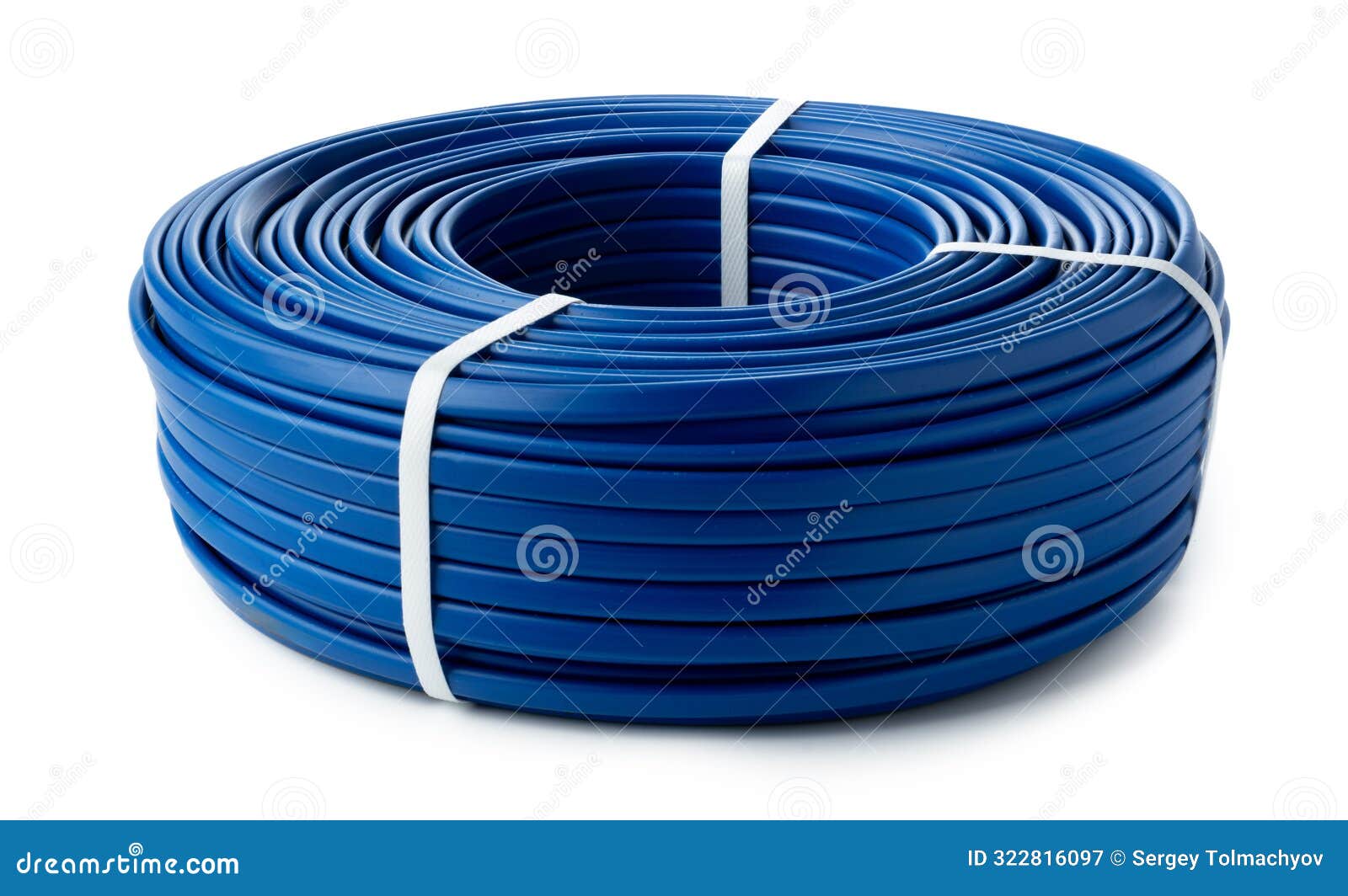 Blue Electrical Wire Roll Isolated on White Background Stock Image ...