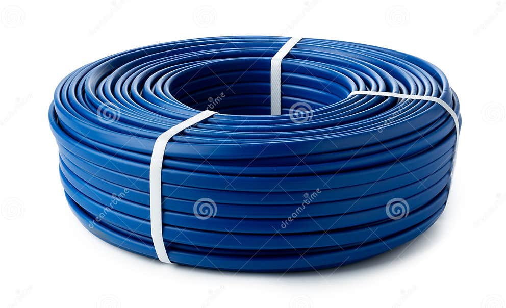 Blue Electrical Wire Roll Isolated on White Background Stock Image ...