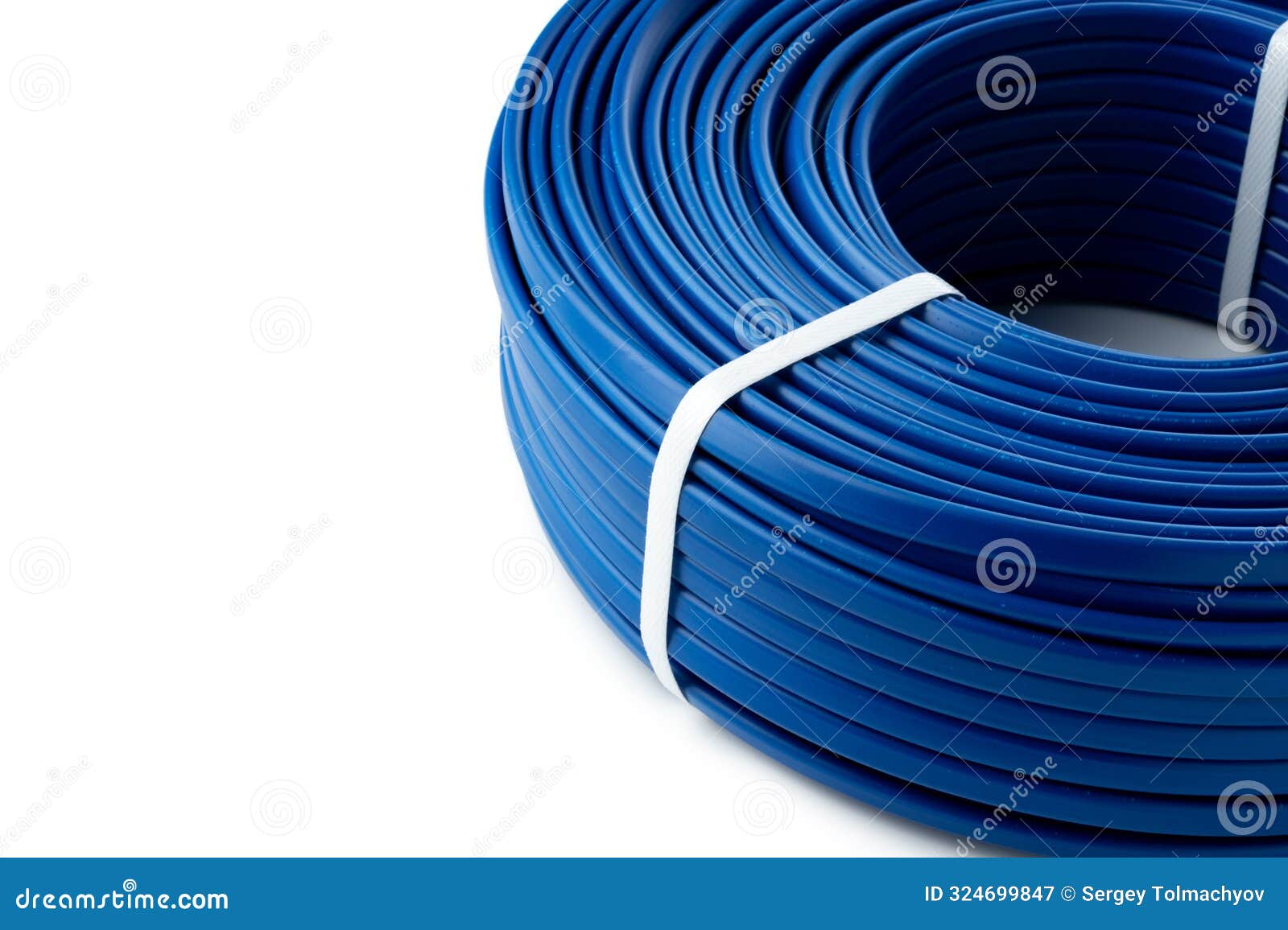 Blue Electrical Wire Roll Isolated on White Background Stock Image ...