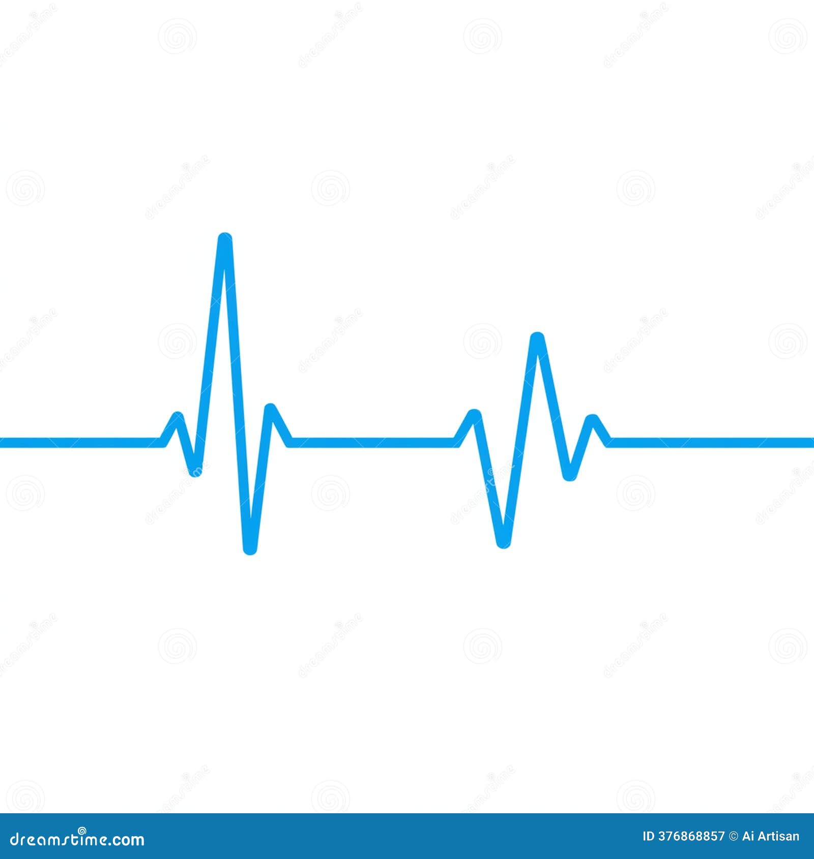 Blue Electrocardiogram Line Illustration Representing Heartbeats On A ...