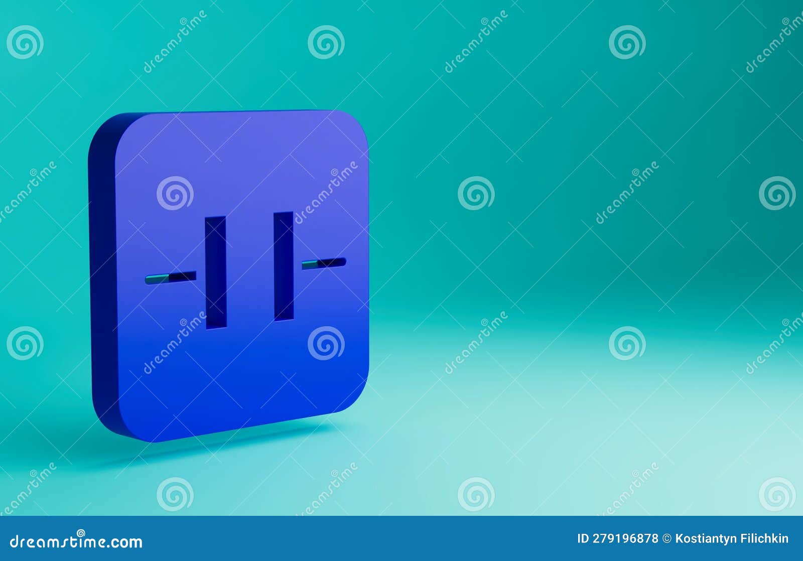 Blue Electrolytic Capacitor Icon Isolated on Blue Background ...