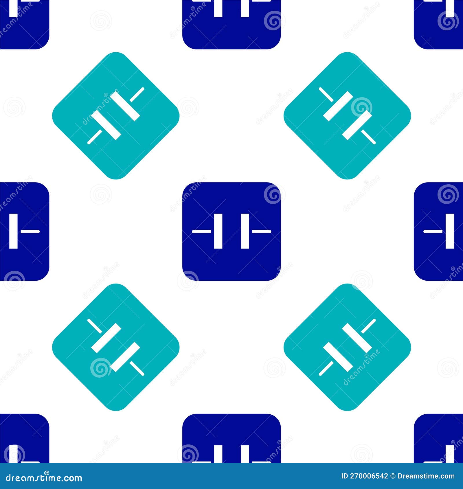 Blue Electrolytic Capacitor Icon Isolated Seamless Pattern on White ...