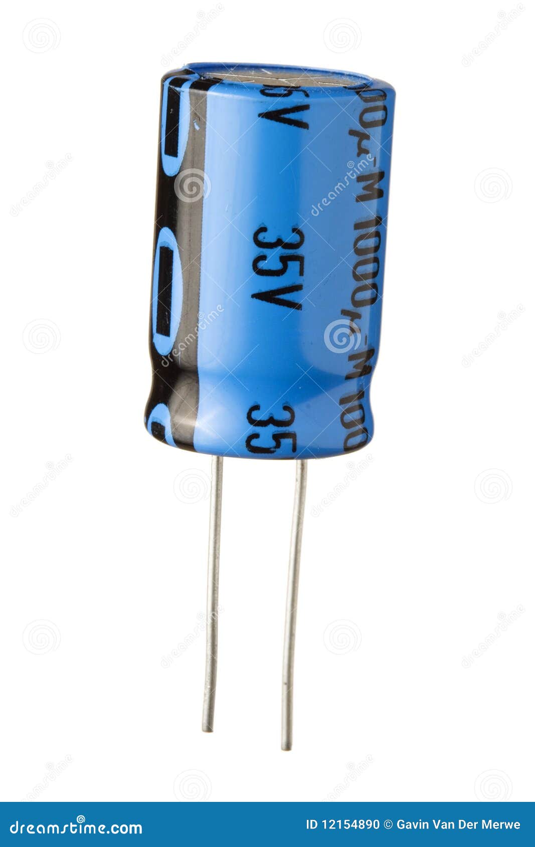 Blue Electronic Capacitor Isolated White Backgroun Stock Photo - Image ...