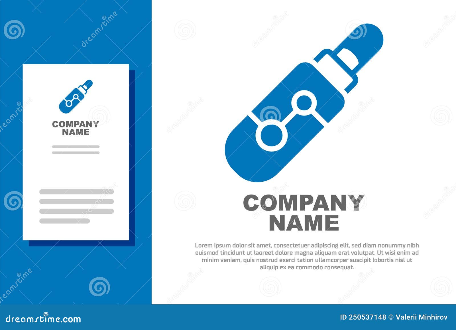 Blue Electronic Cigarette Icon Isolated on White Background. Vape ...