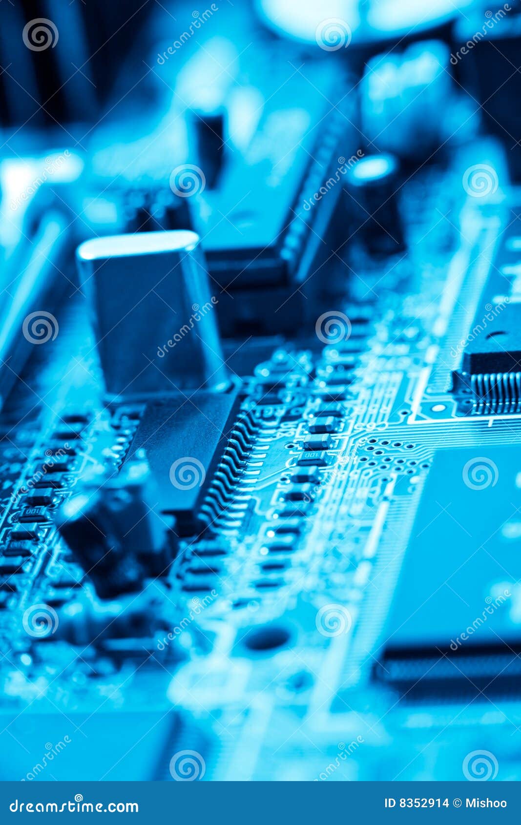 Blue electronic circuit stock photo. Image of computer - 8352914