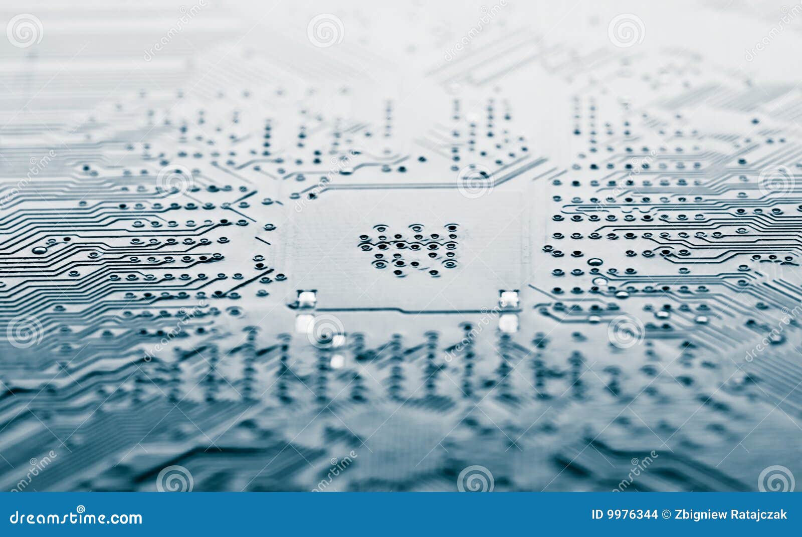 Blue electronic circuit stock photo. Image of information - 9976344