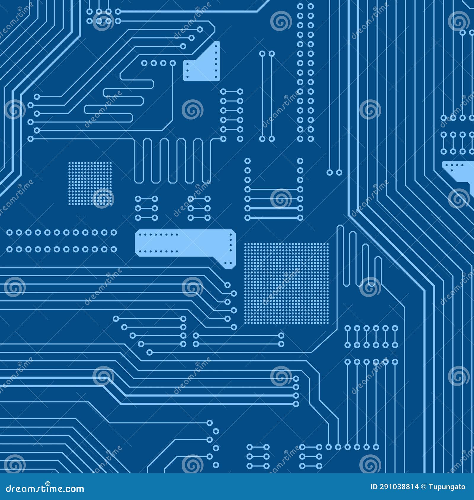 Blue Electronic Circuit Board Background Stock Vector - Illustration of ...