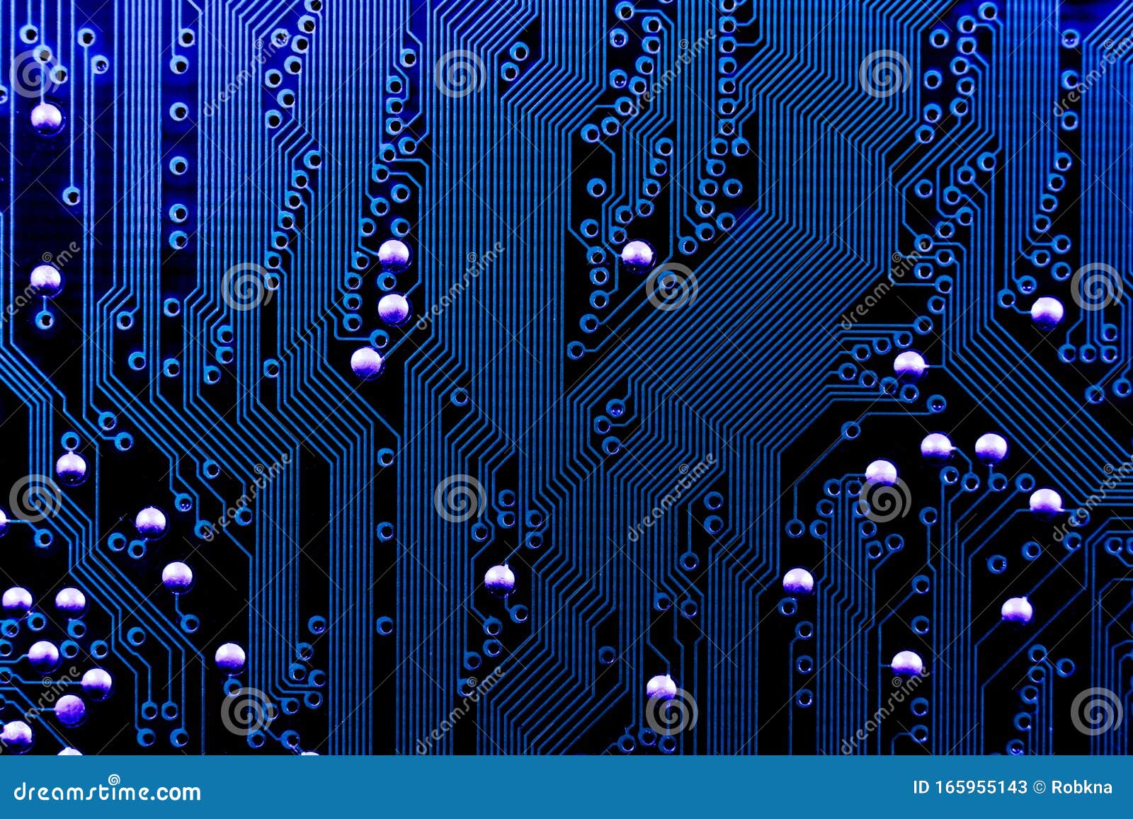 Blue Electronic Circuit Board Background Texture Stock Image - Image of ...