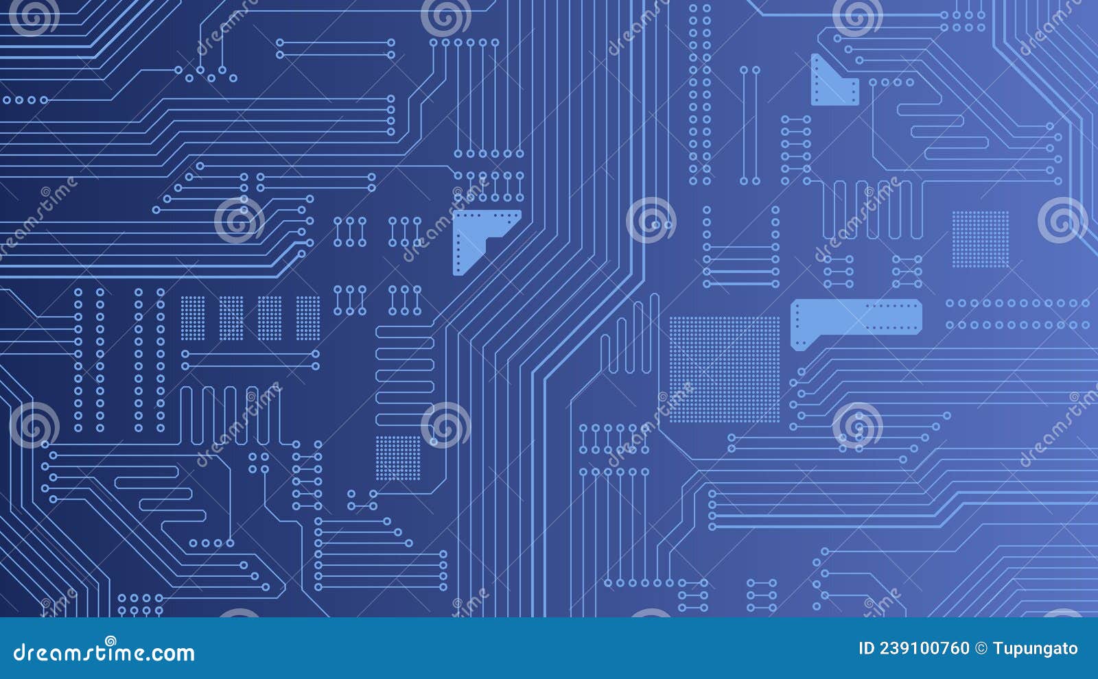 Blue Electronic Circuit Board Background Stock Vector - Illustration of ...