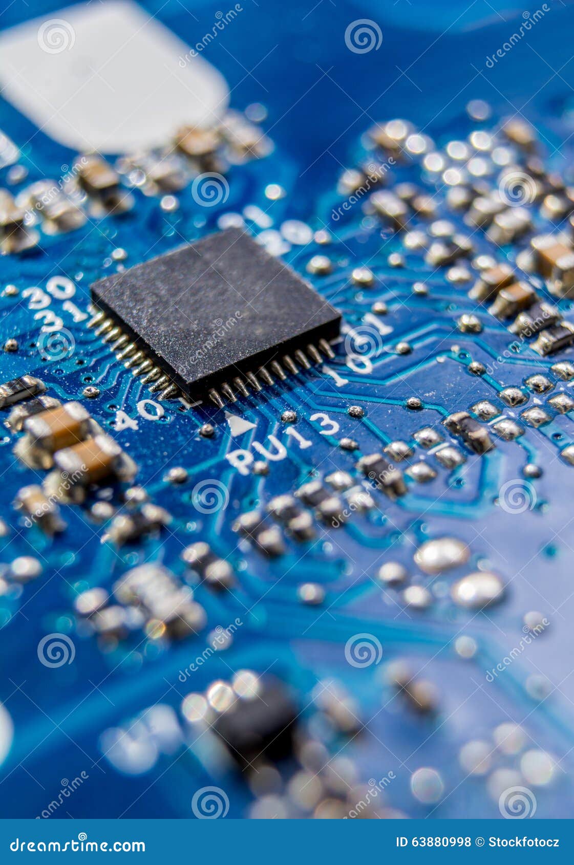 Blue electronic circuit stock photo. Image of data, electricity - 63880998