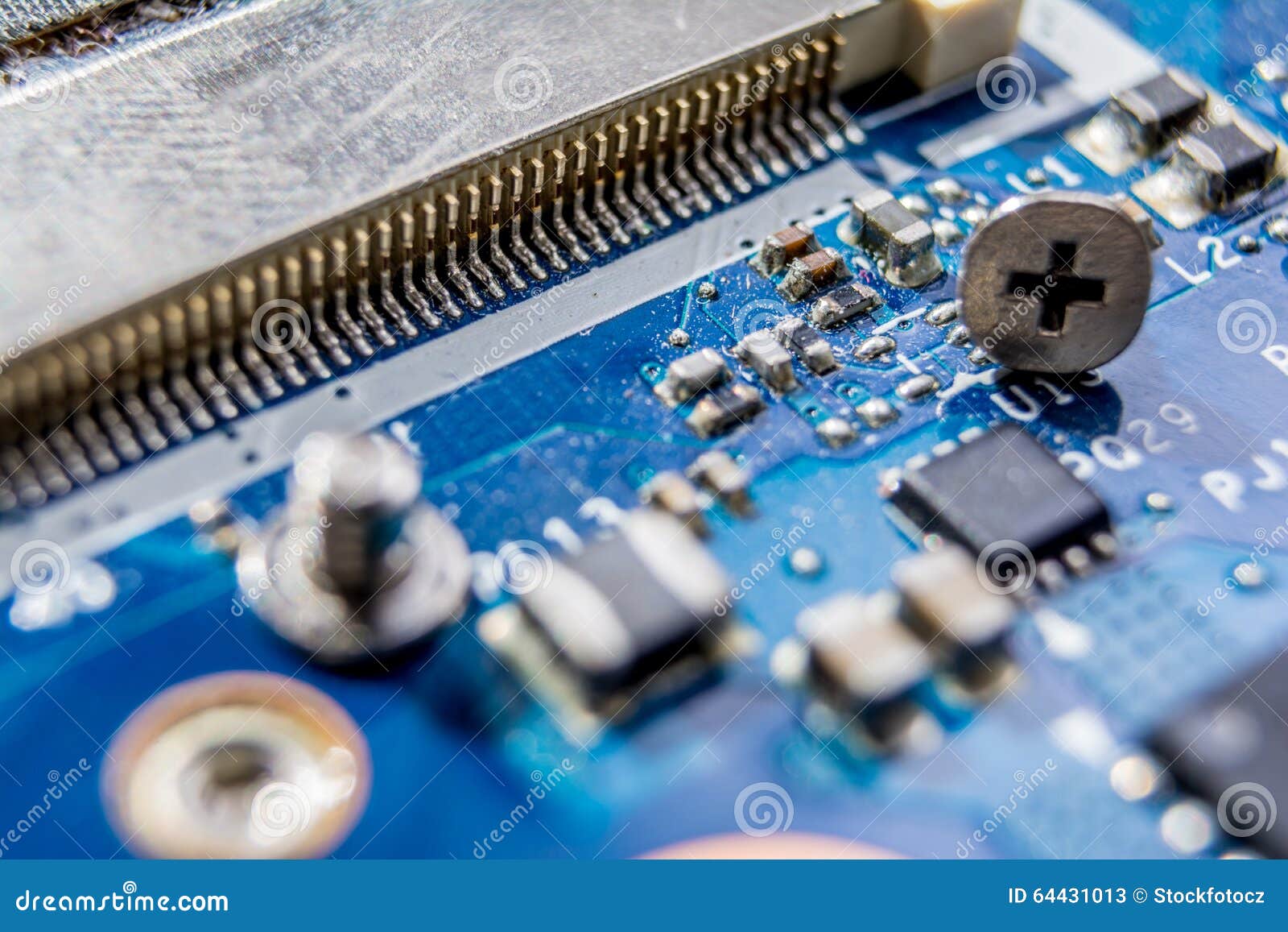 Blue electronic circuit stock image. Image of electrical - 64431013