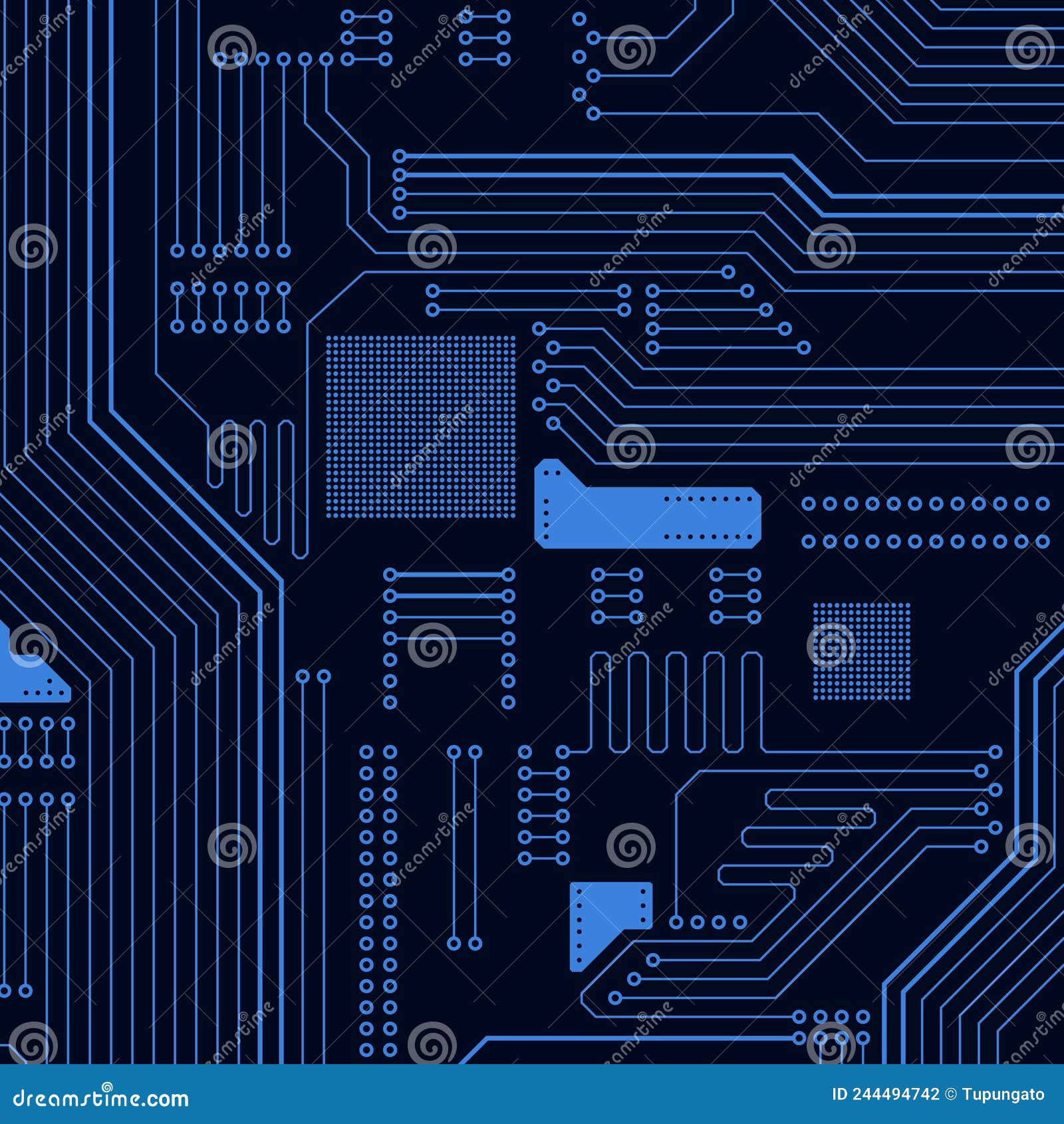 Blue Electronic Circuit Board Texture Stock Vector - Illustration of ...