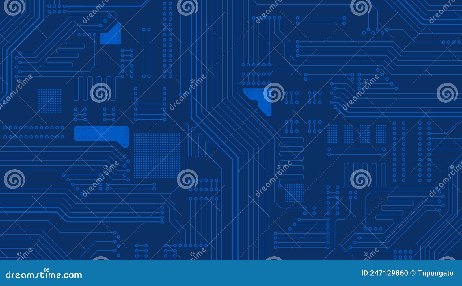 Blue Electronic Circuit Board Vector Stock Vector - Illustration of ...