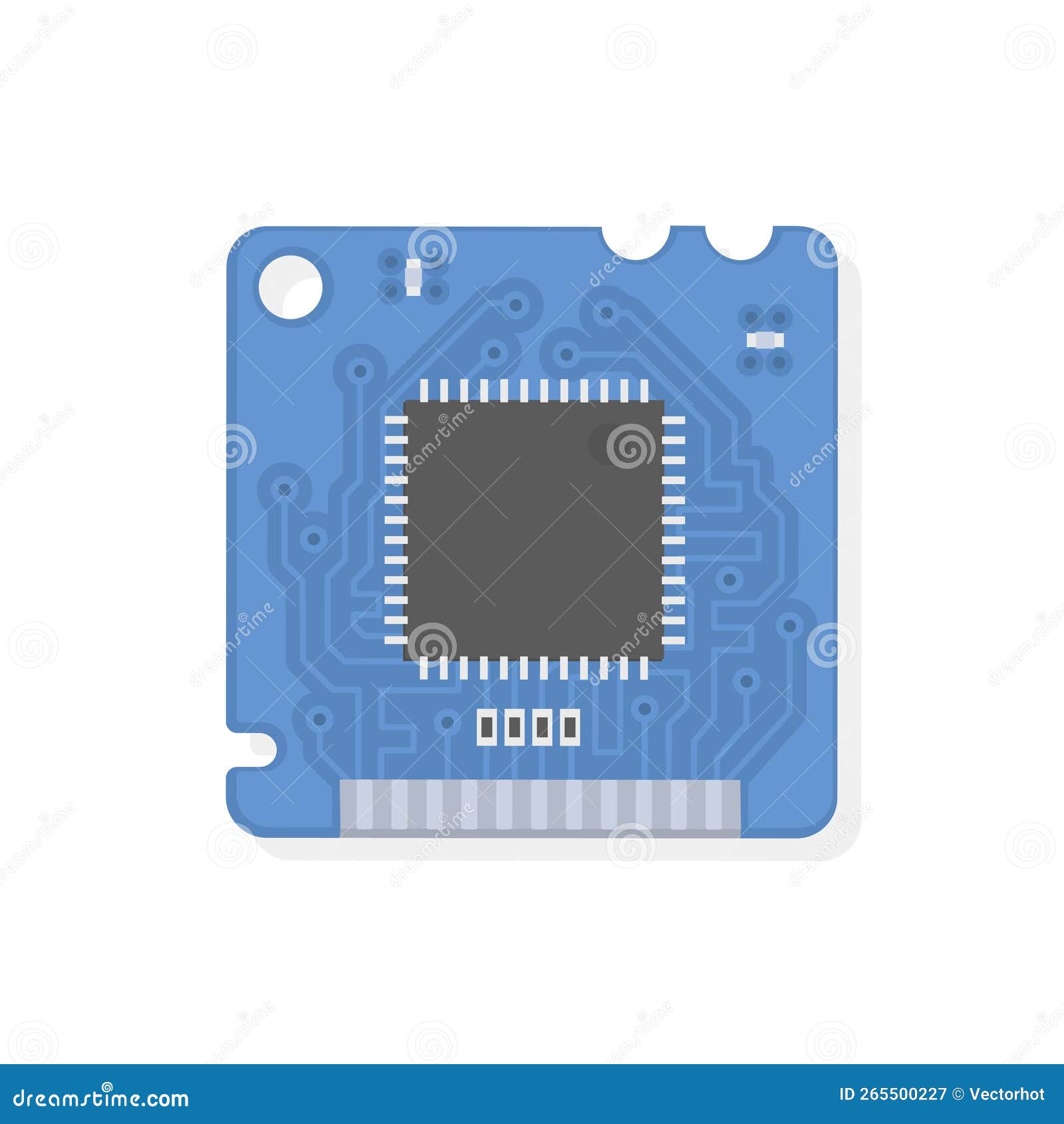 Blue Electronic Microcircuit In Hand. The Microprocessor And Computer Chip Icon. Computer ...