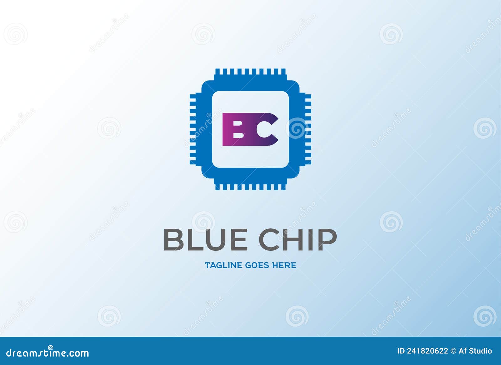Blue Electronic Processor Chip for CPU Technology or Artificial ...