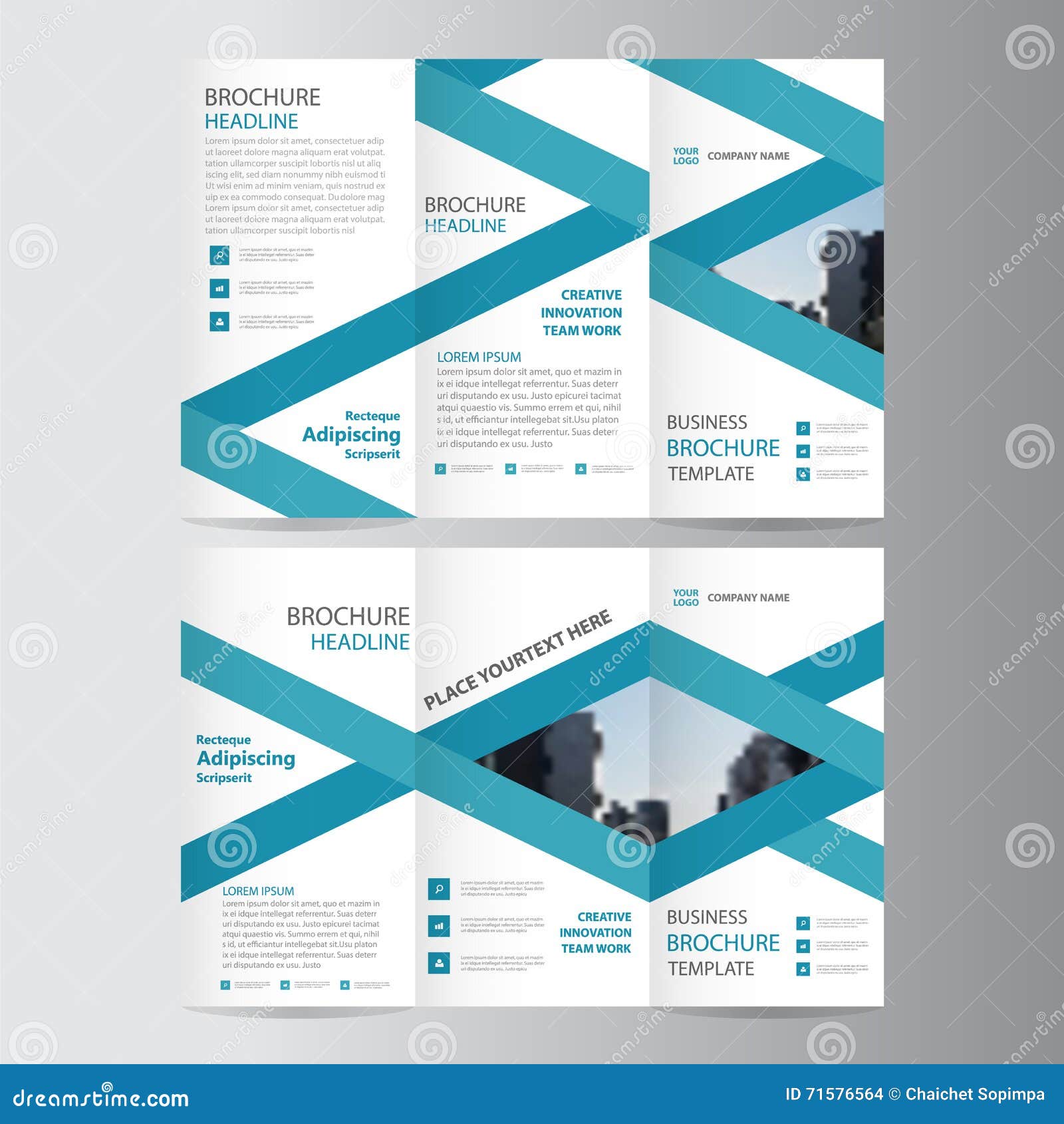 Blue Elegance Business Trifold Business Leaflet Brochure Flyer Template