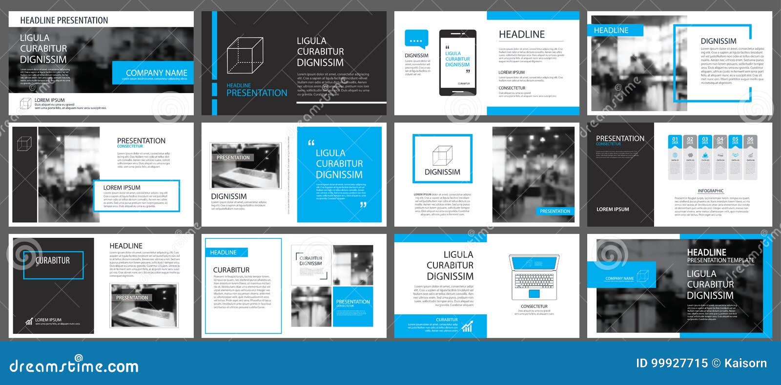 Blue Element for Slide Infographic on Background. Presentation Stock ...