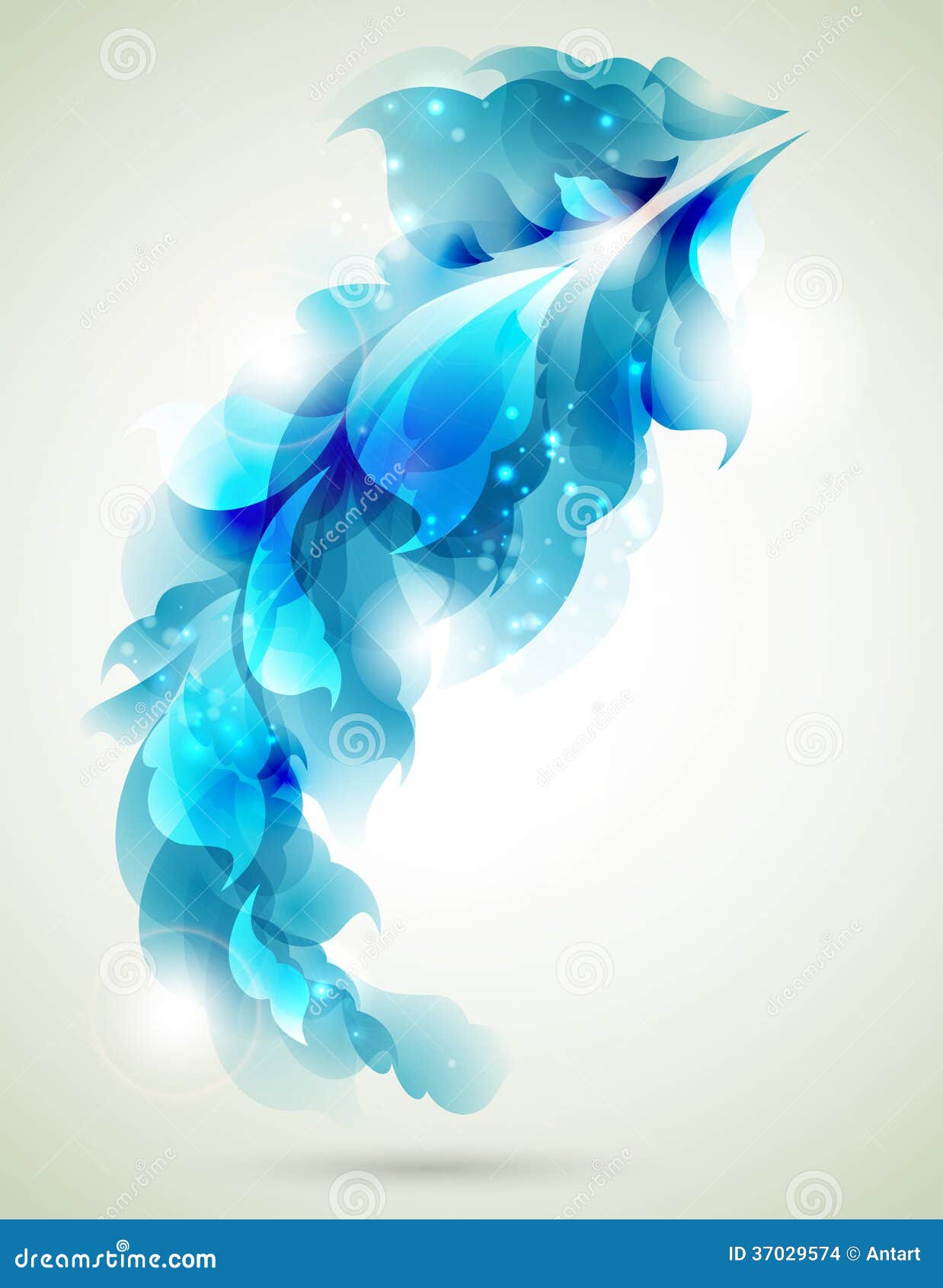 Blue elements stock vector. Illustration of leaf, floral - 37029574