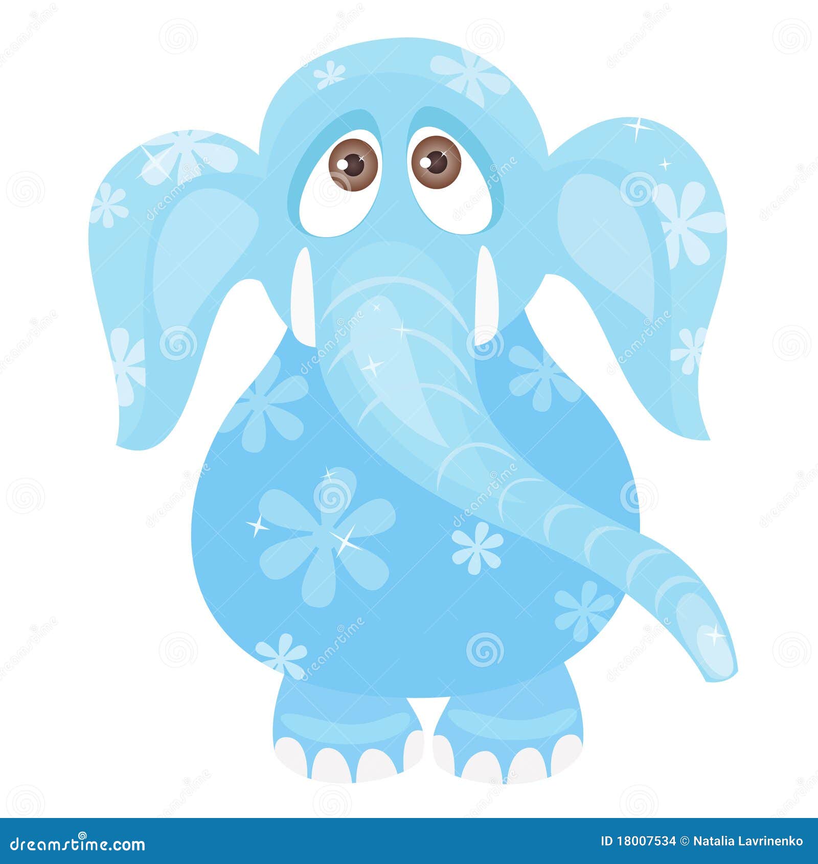 Blue elephant stock vector. Illustration of nature, blue - 18007534