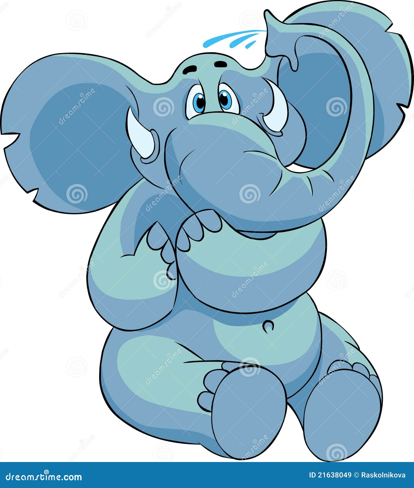 Blue elephant stock vector. Illustration of blue, drops - 21638049