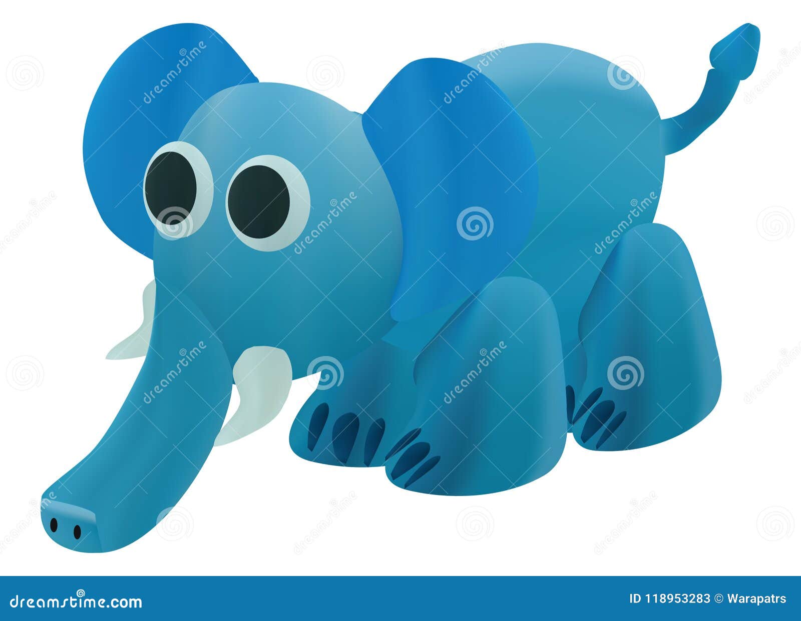 Blue Elephant Art Like Plasticine Design Stock Image | CartoonDealer ...