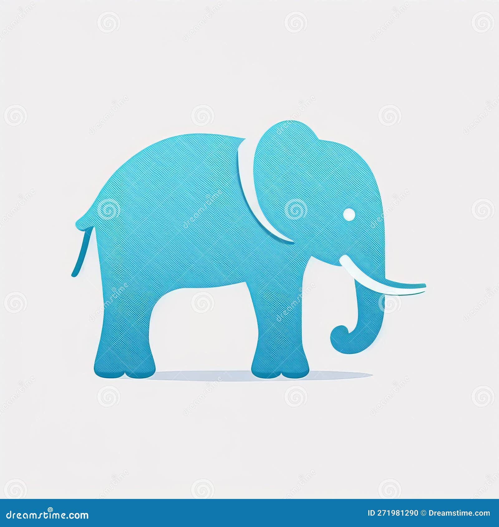 Blue Elephant Logo on White Background Generative AI Stock Illustration ...