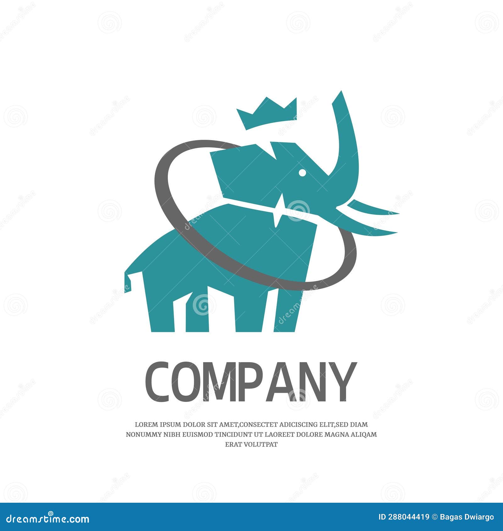 Blue Elephant Simple Logo Design Template Stock Illustration ...