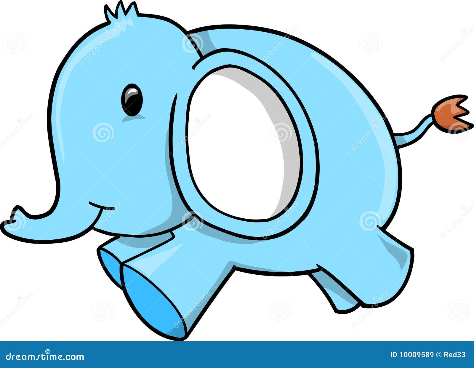 Blue Elephant vector stock vector. Illustration of elephant - 10009589