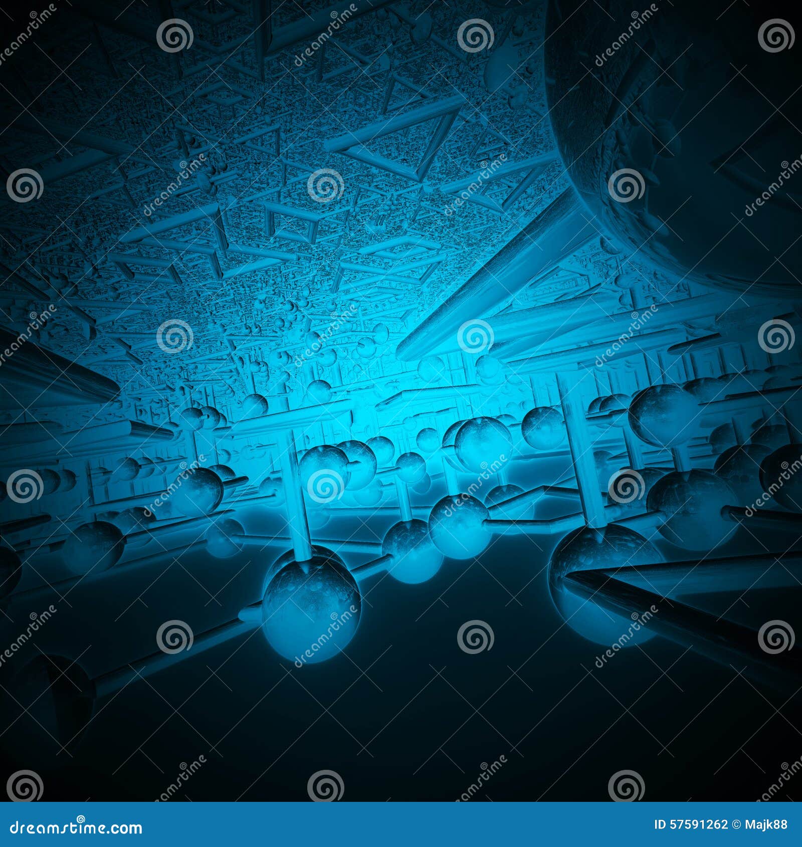 Blue Elipses Connected To Each Other Fractal Stock Illustration ...