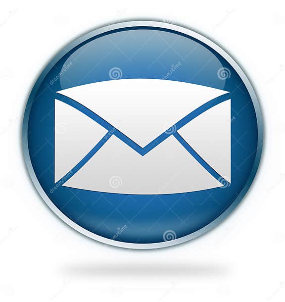 Blue email icon button stock illustration. Illustration of ...