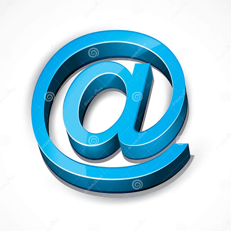 Blue at email sign stock vector. Illustration of font - 13409602