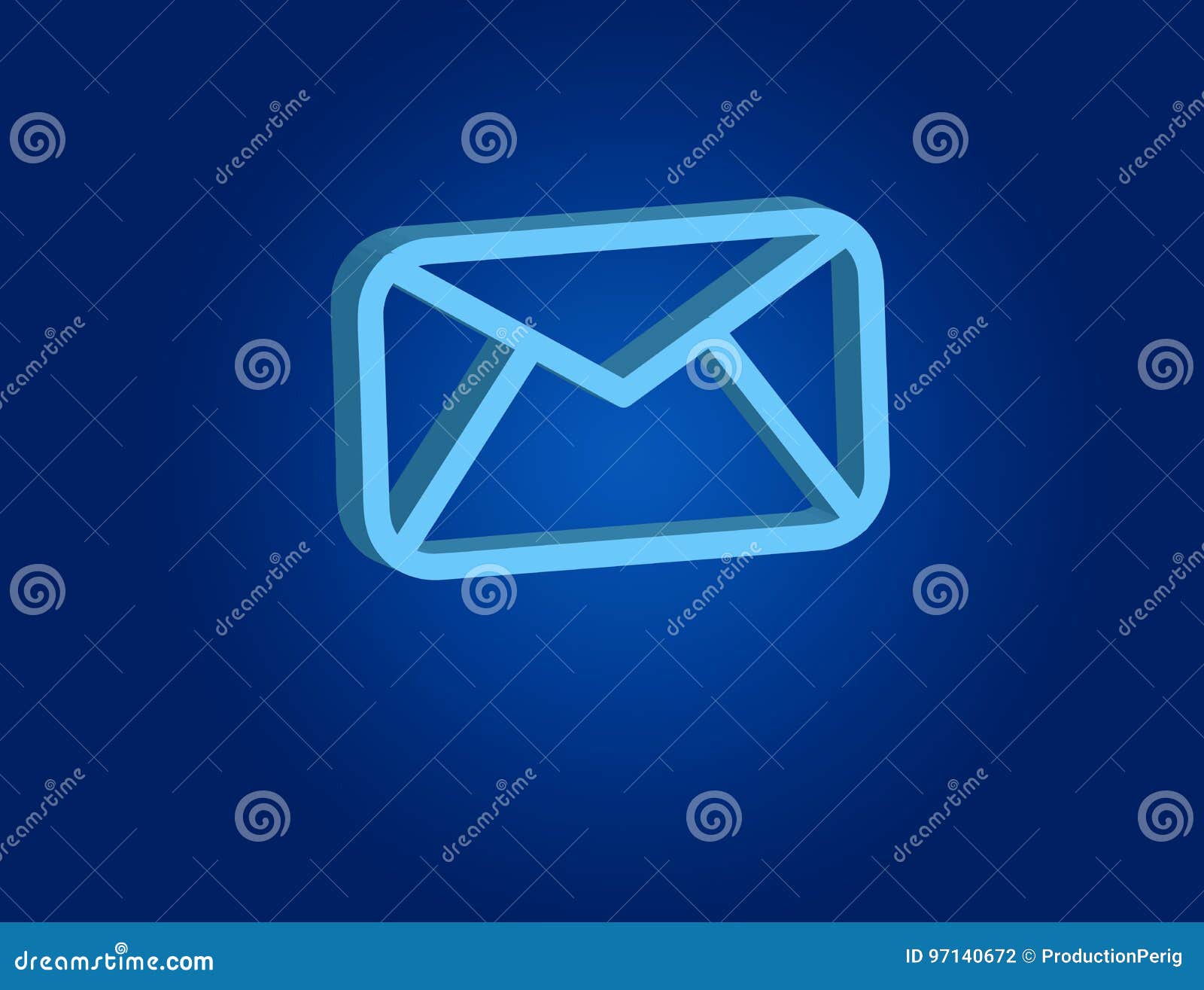 Blue Email Symbol Displayed on a Futuristic Interface - Message Stock ...