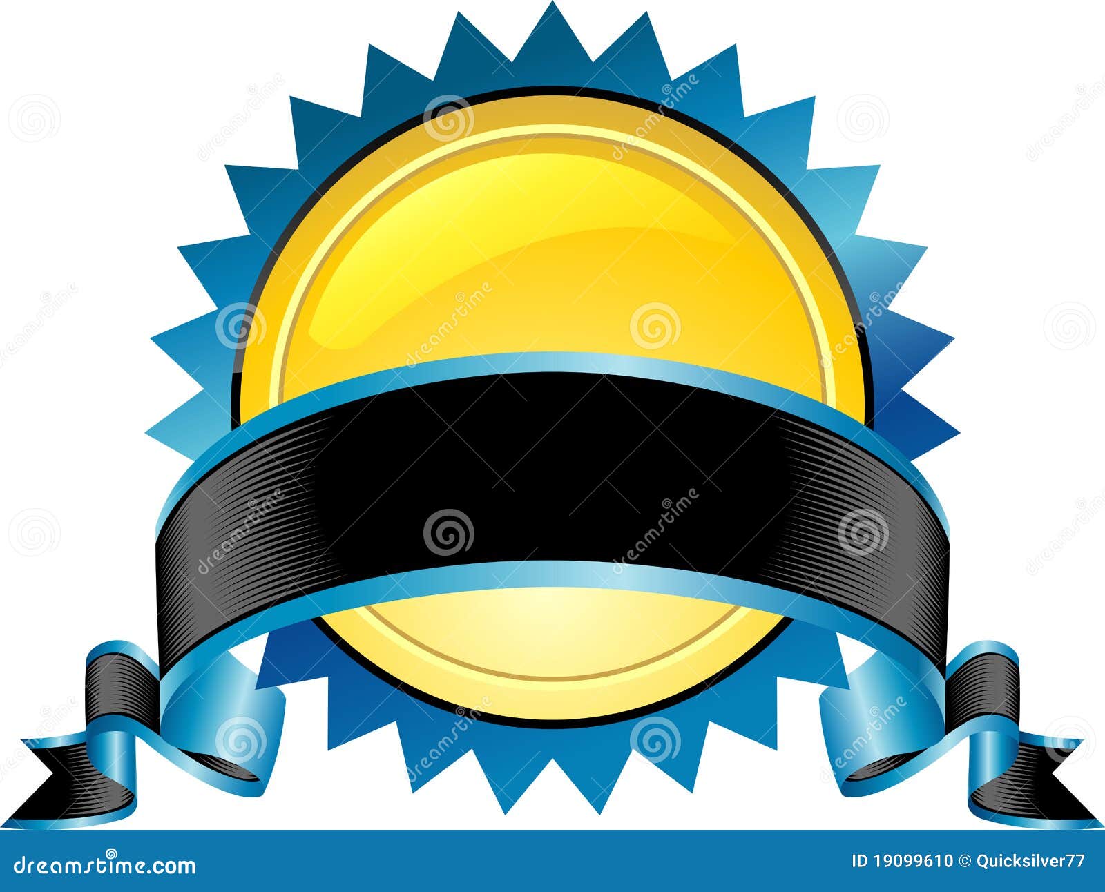 Blue Emblem stock vector. Illustration of black, seal - 19099610
