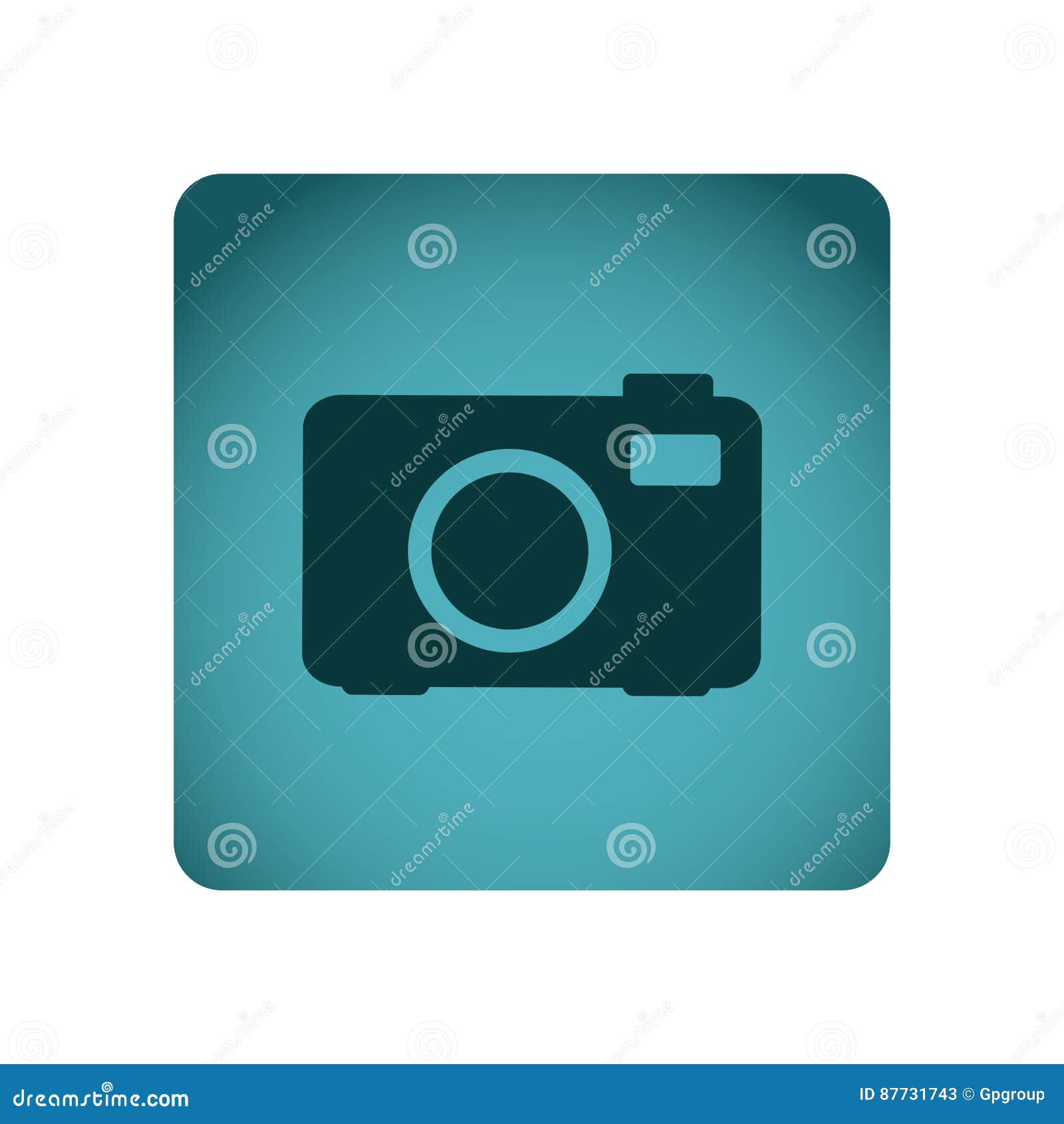 Blue emblem camera icon stock illustration. Illustration of emblem ...