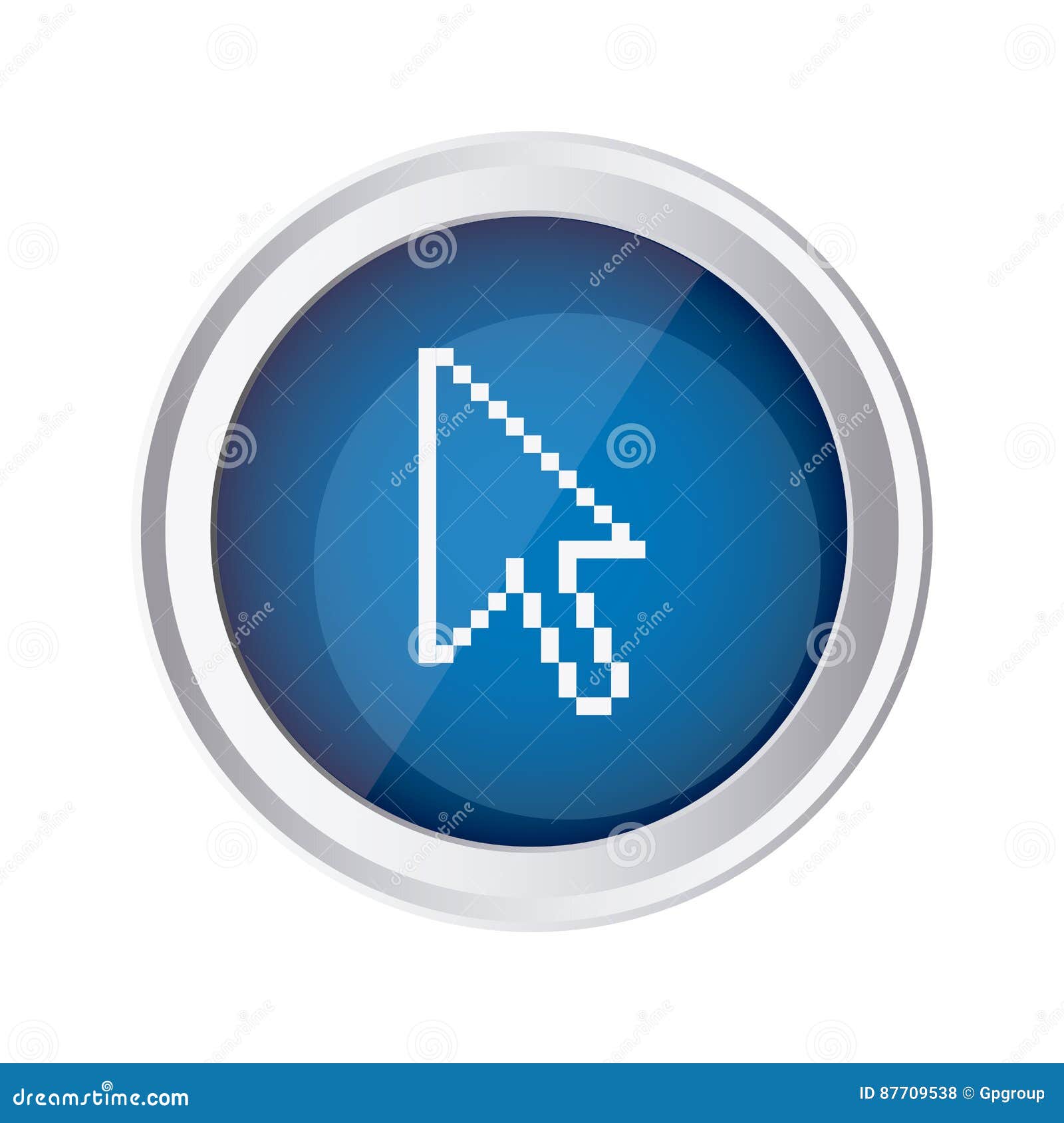Blue Emblem Mouse Cursor Icon Stock Illustration - Illustration of ...