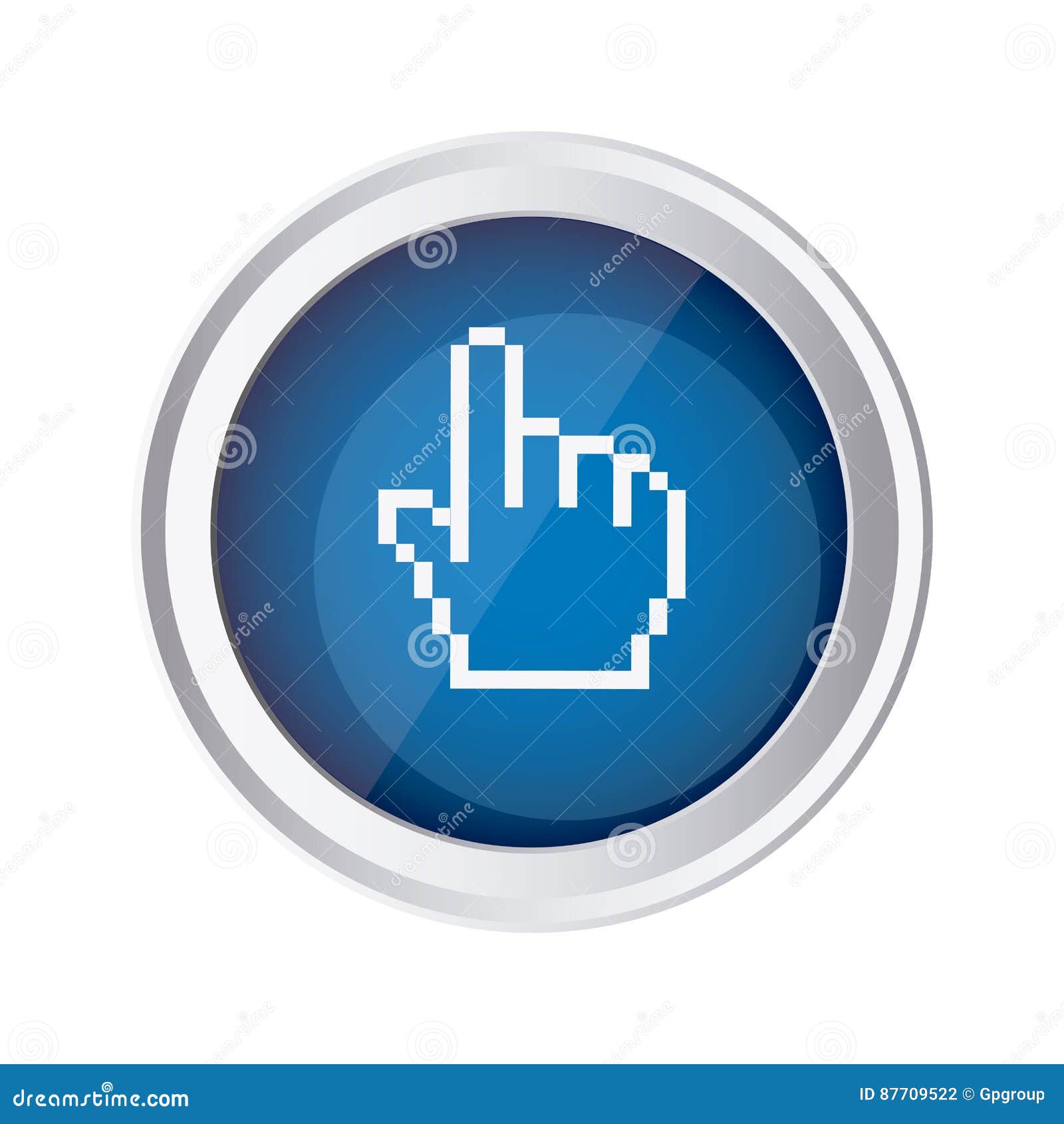 Blue Emblem Mouse Hand Cursor Icon Stock Illustration - Illustration of ...