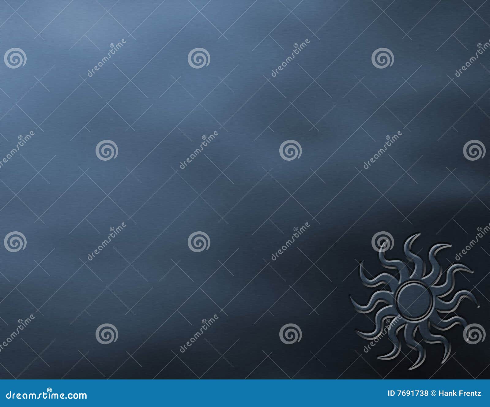 Blue Embossed Sun on Blue Background Stock Illustration - Illustration ...