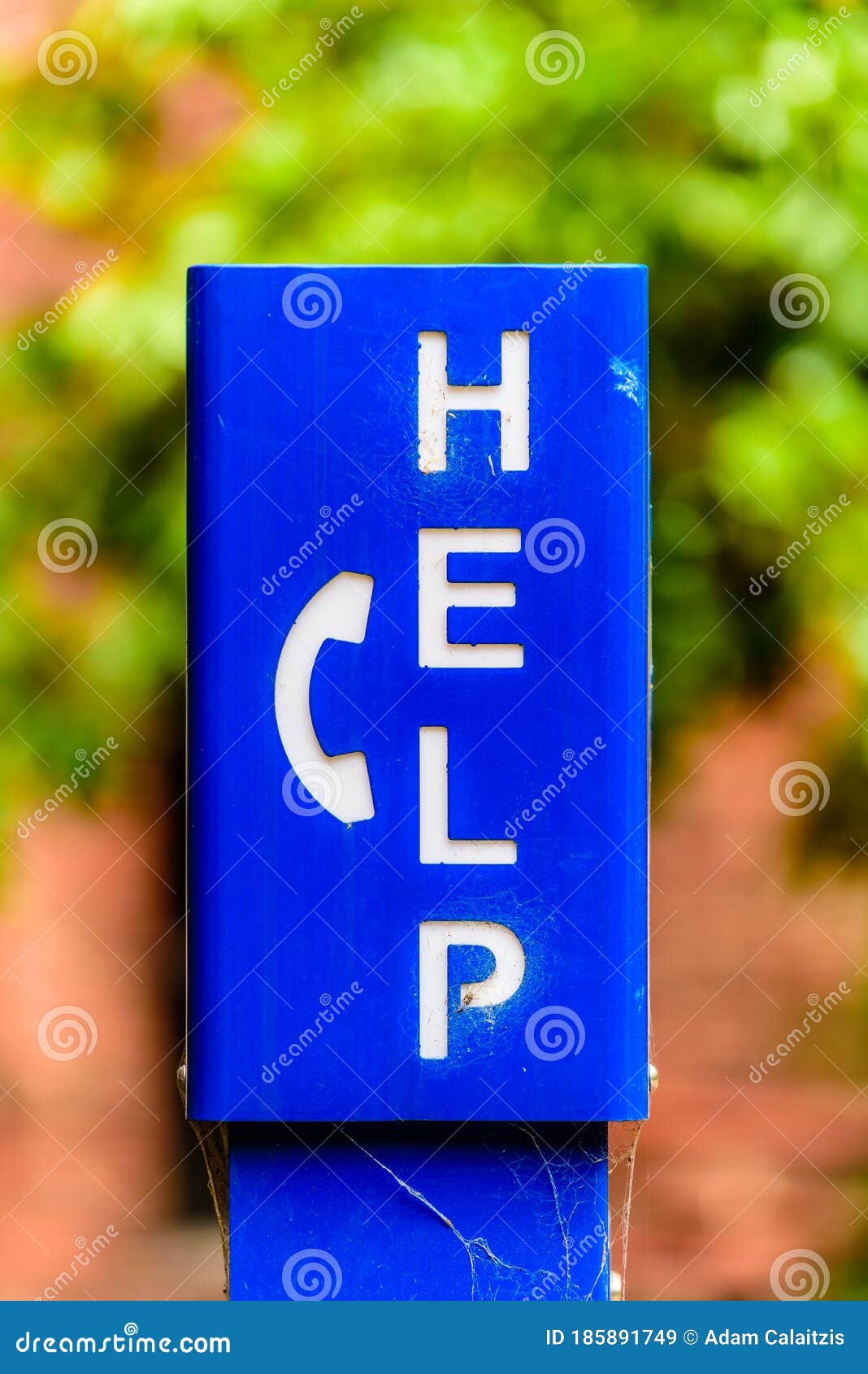 A Blue Emergency Phone Box Labeled Stock Image - Image of assistance ...