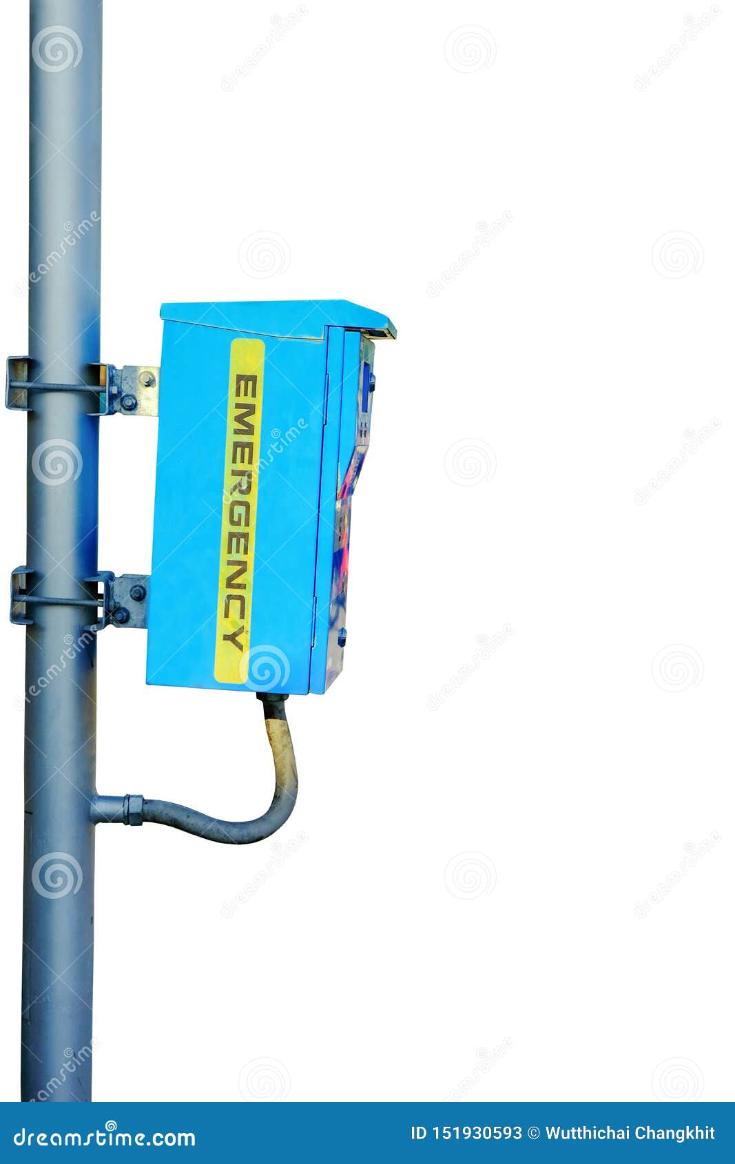 Blue Emergency Security Box Installed on Steel Pole Stock Image - Image ...