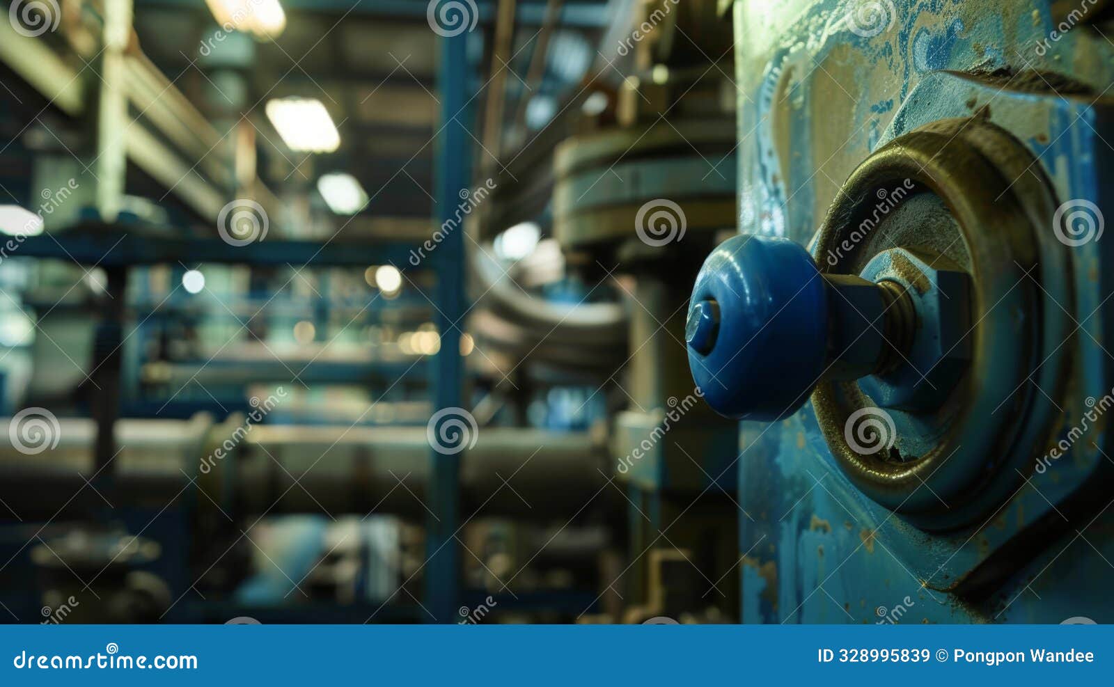 Blue Emergency Stop Button on Machine Stock Illustration - Illustration ...