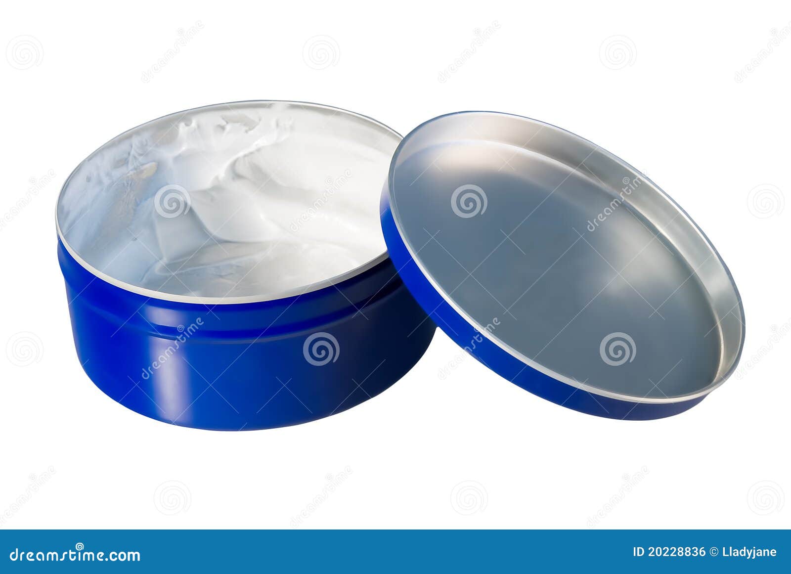 Blue Empty Cream Can Isolated on White Stock Photo - Image of container ...