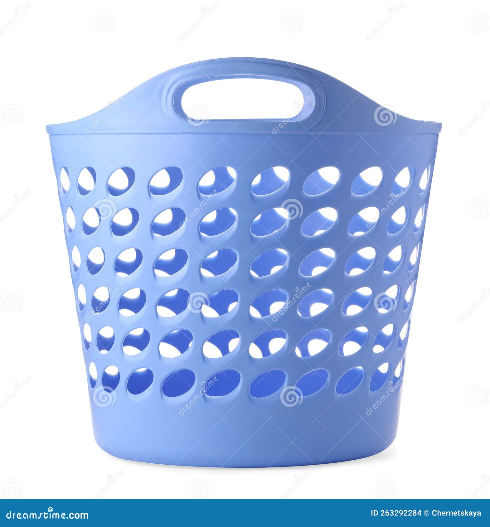 Blue Empty Laundry Basket Isolated on White Stock Photo - Image of ...