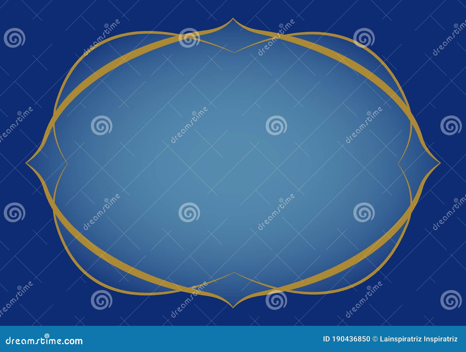 Blue, Empty Ornamental Frame, Medieval or Modernist Style Stock ...