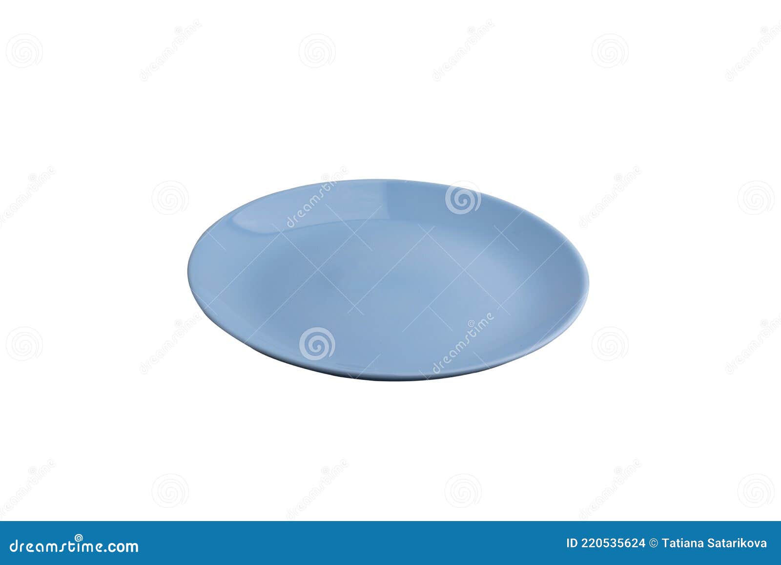 Blue Empty Plate on Isolated, White Background Stock Photo - Image of ...