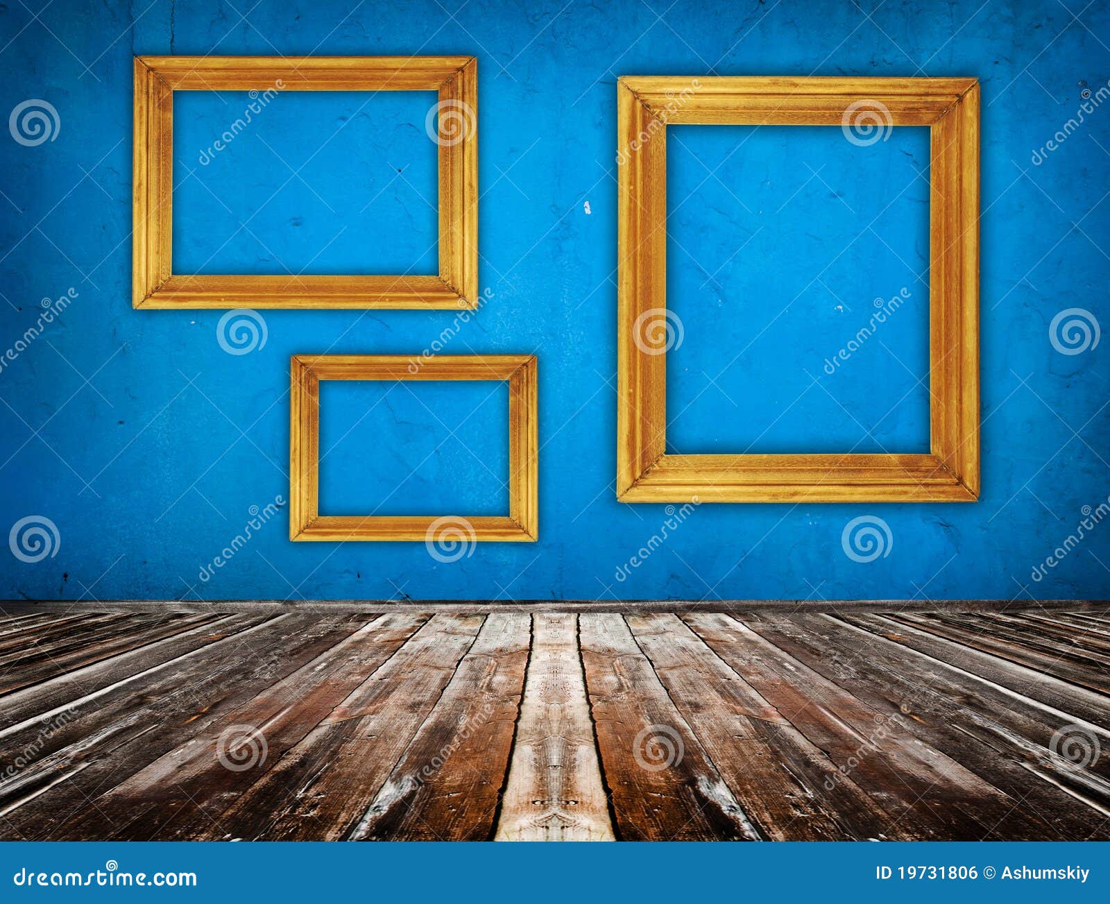 Blue empty room stock photo. Image of modern, portrait - 19731806