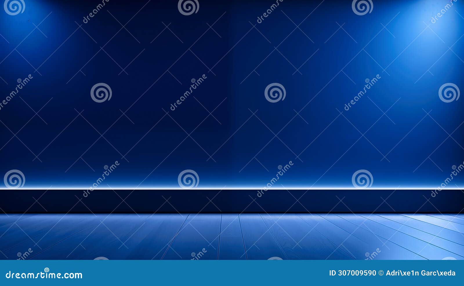 Blue empty room stock illustration. Illustration of brushed - 307009590