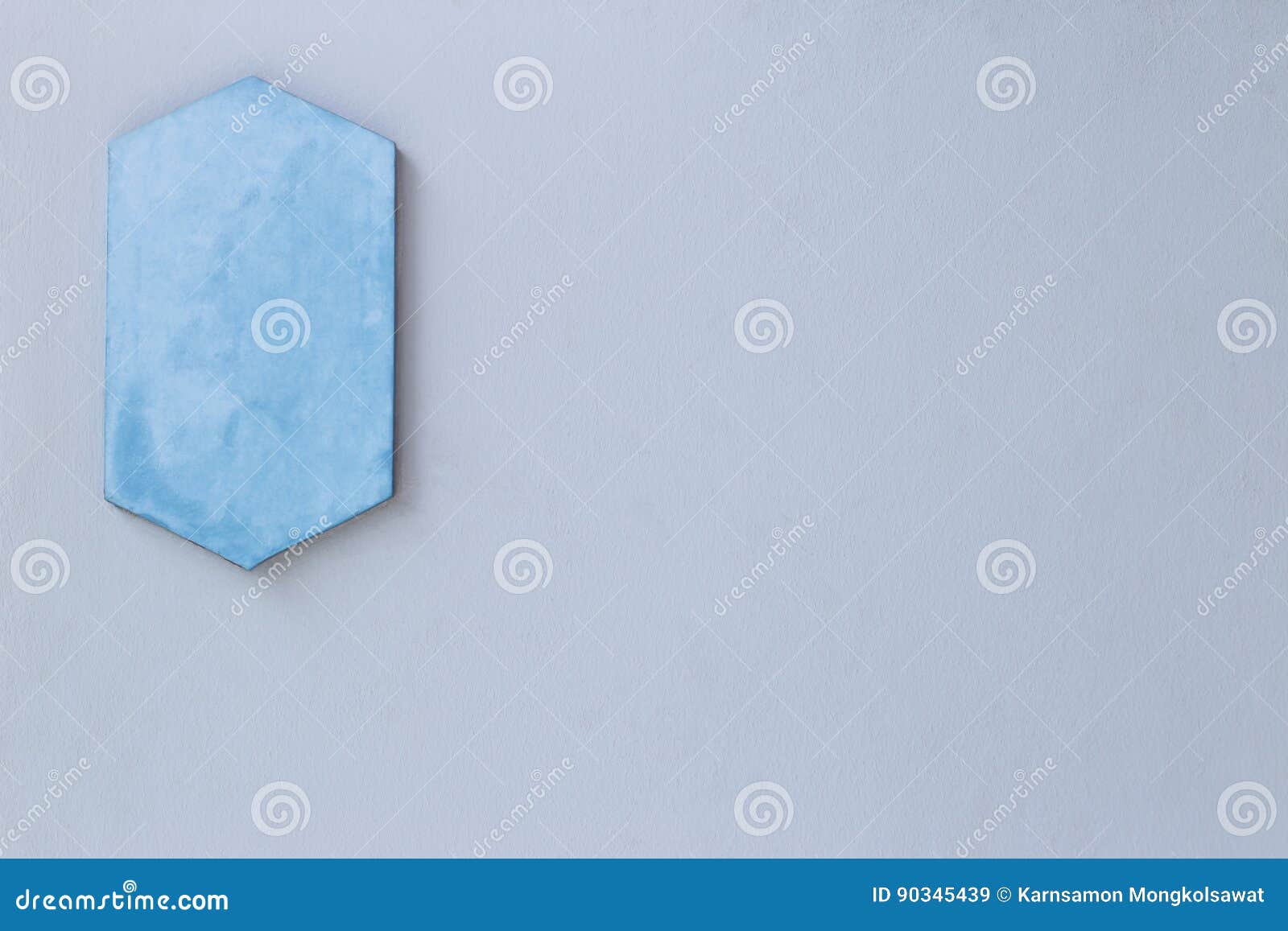 Blue Empty Sign on Blank Wall Stock Image - Image of concept, design ...