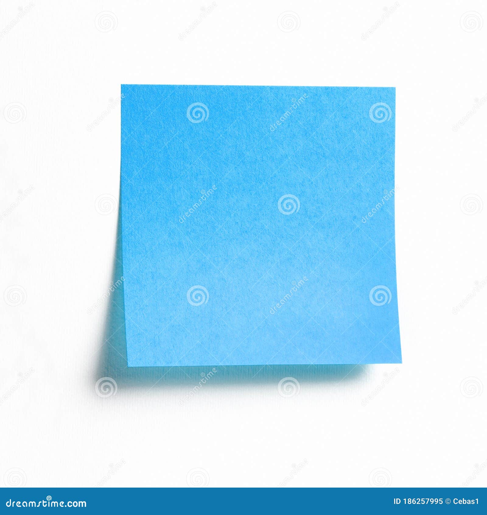 Blue Empty Sticky Note Isolated on White Background Stock Image - Image ...