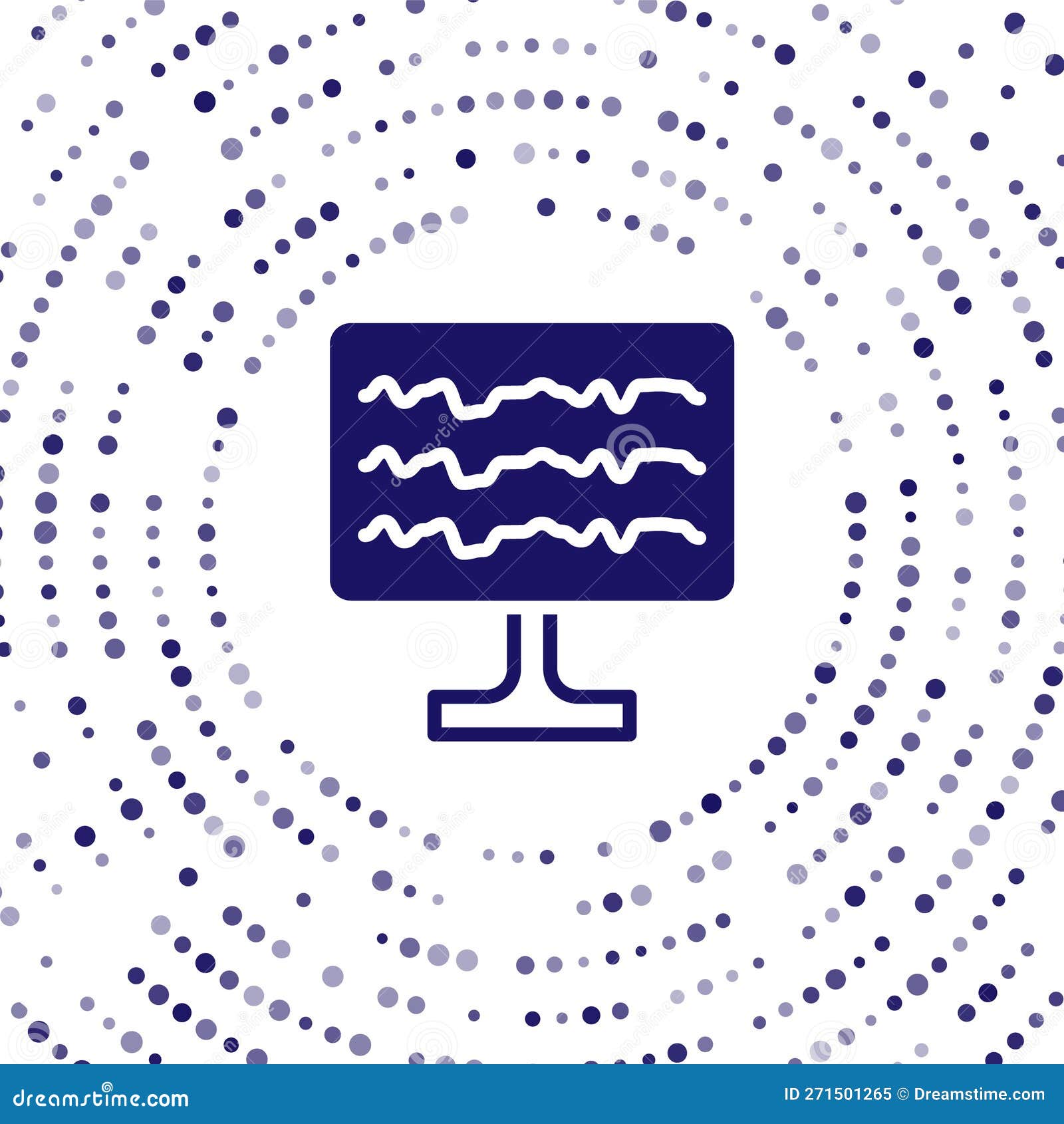 Blue Encephalogram Icon Isolated on White Background. Electrical ...