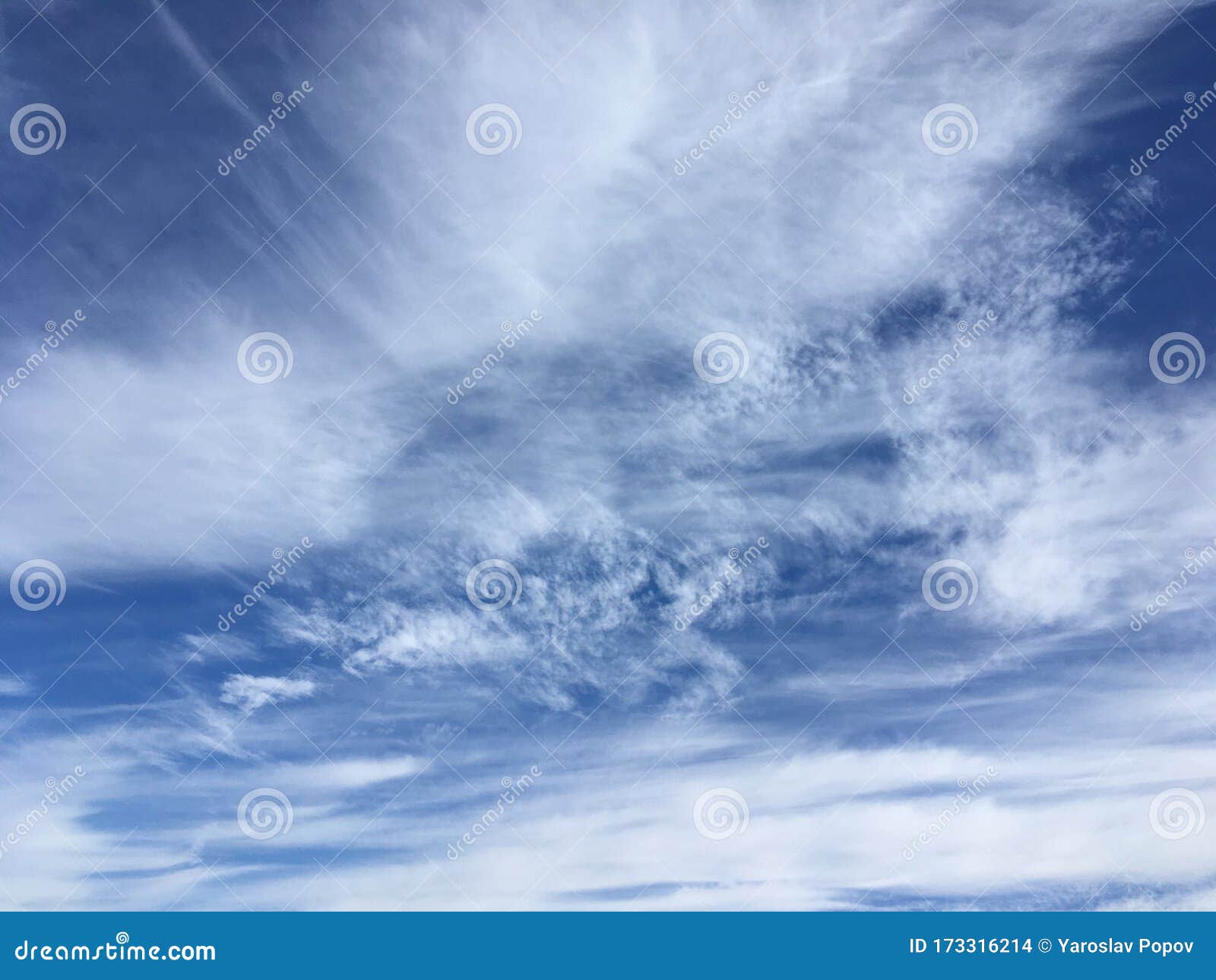 Blue Endless Sky Covered in Clouds. Abstract Minimalistic Wallpaper ...